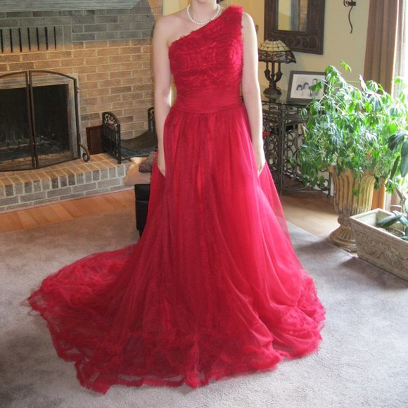 Dresses | Red Princess Prom Dress | Poshmark